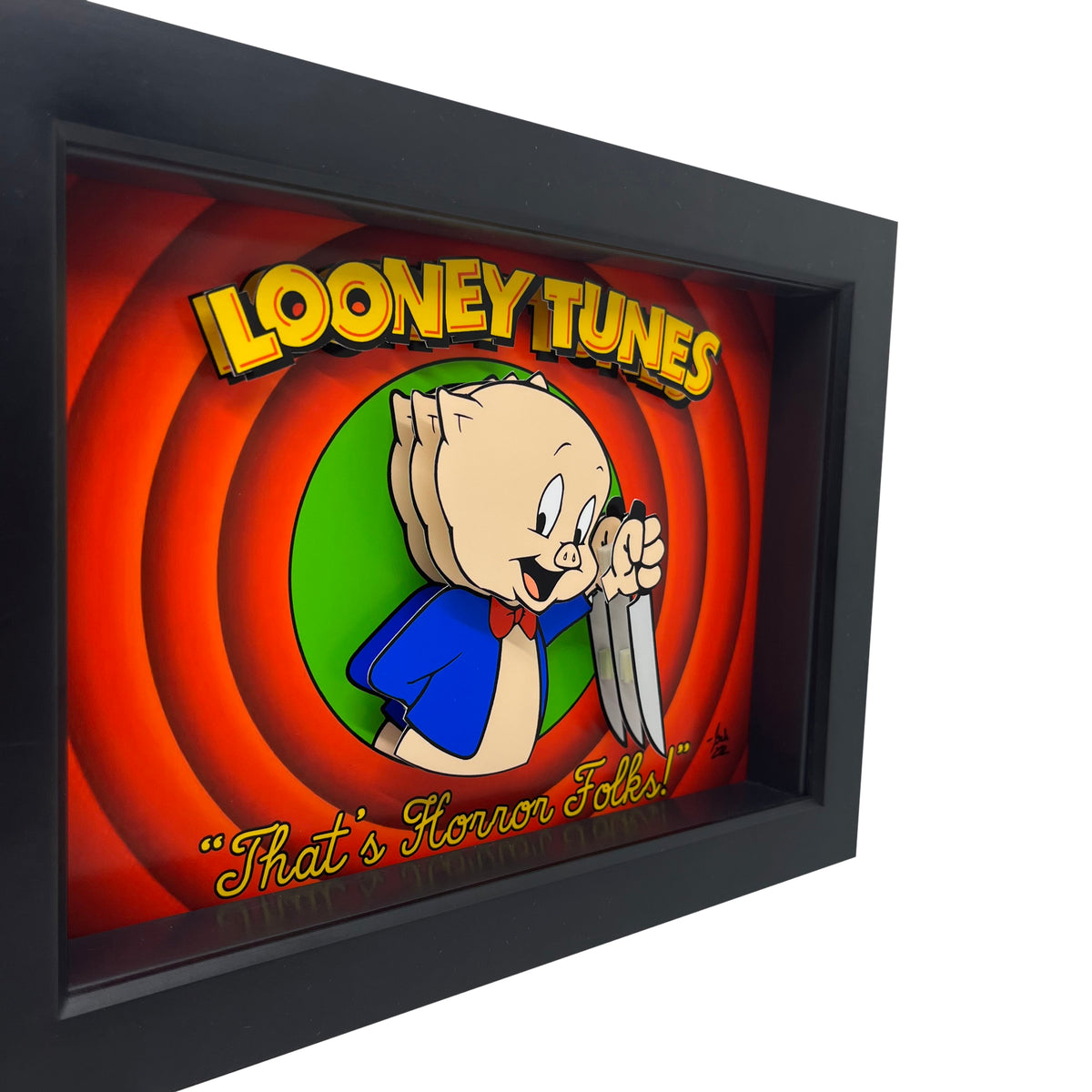 Porky Pig Horror 3D Art - That's Horror Folks | Framed – PopsicArt