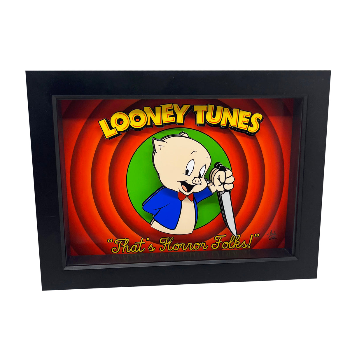Porky Pig Horror 3D Art - That's Horror Folks | Framed – PopsicArt