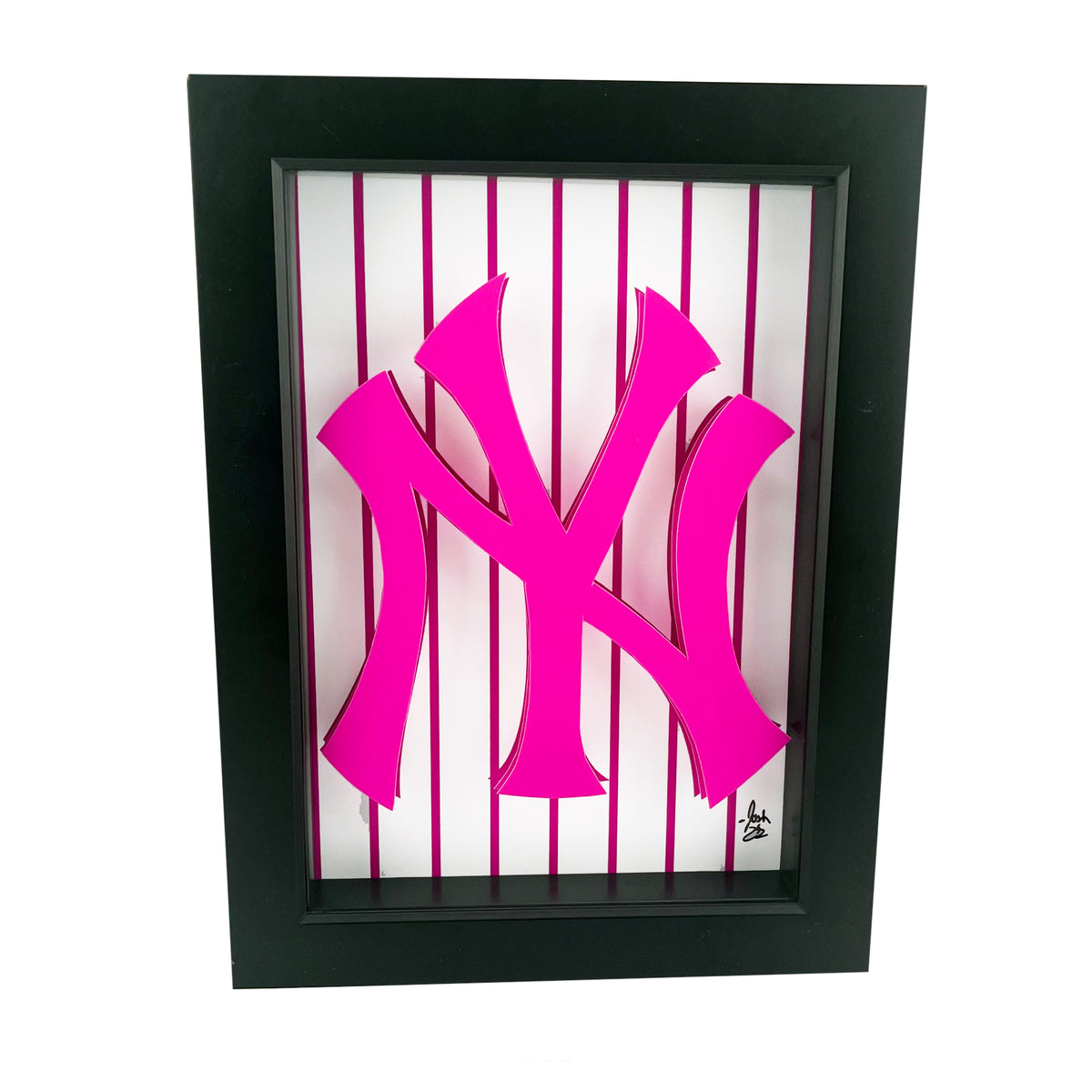 Pink NY Yankees 3D Art - Baseball Logo | Framed Decor – PopsicArt