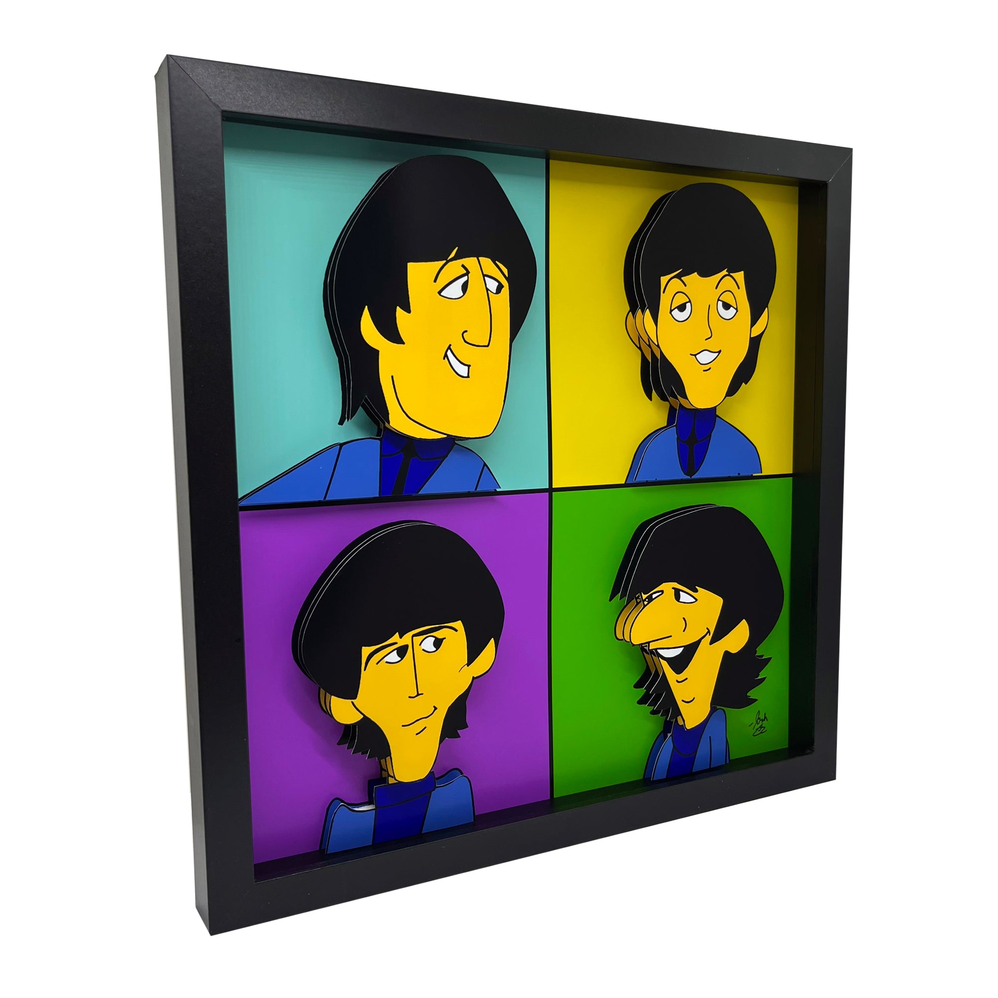 The Beatles 3D Art - Cartoon Fab Four | Framed Decor – PopsicArt