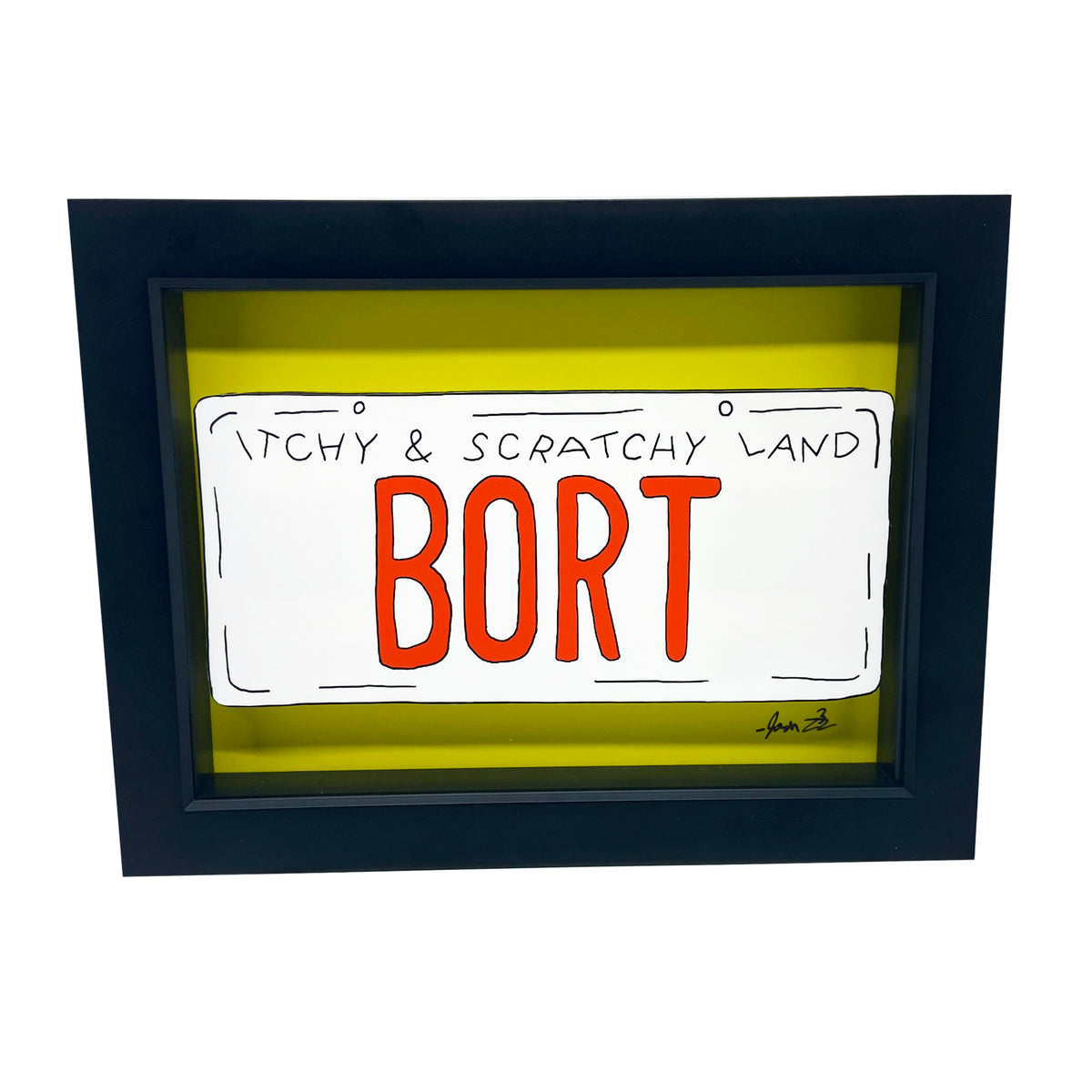 Bort License Plate 3D Art - Simpsons Itchy Scratchy | Framed – PopsicArt