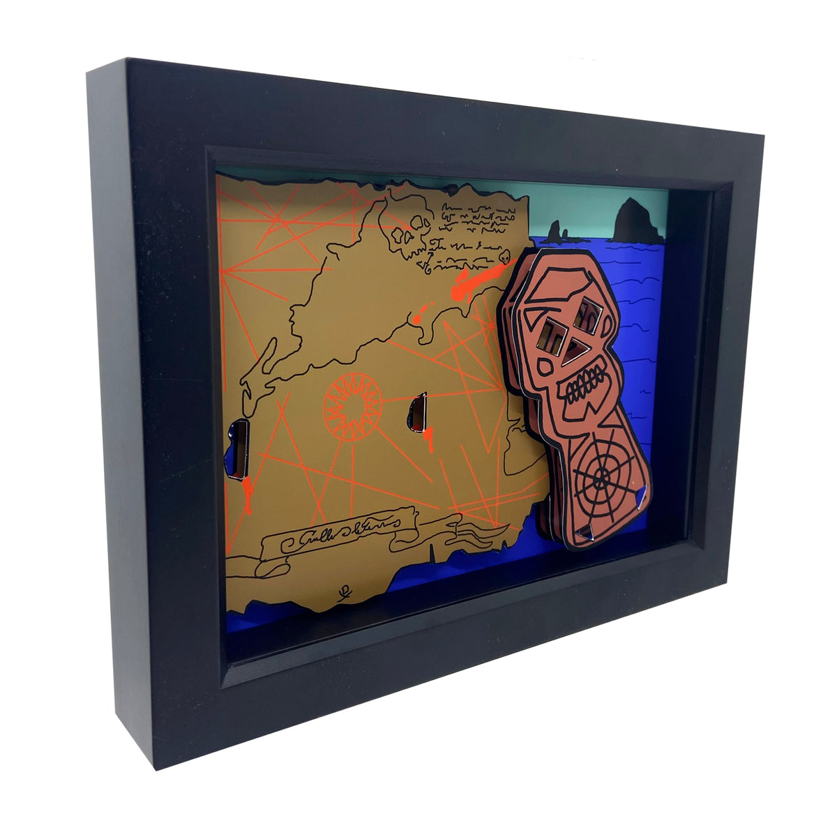 Goonies Map & Key 3D Art - Treasure Skeleton Key | Framed – PopsicArt