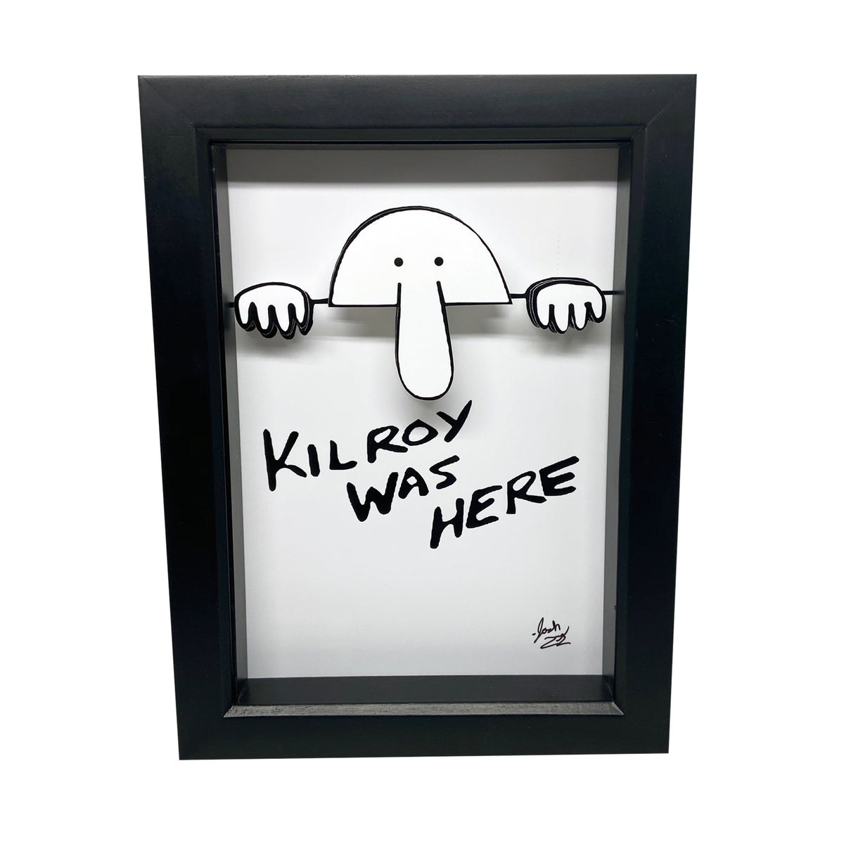 Kilroy Was Here 3D Art - WWII Graffiti Icon | Framed – PopsicArt