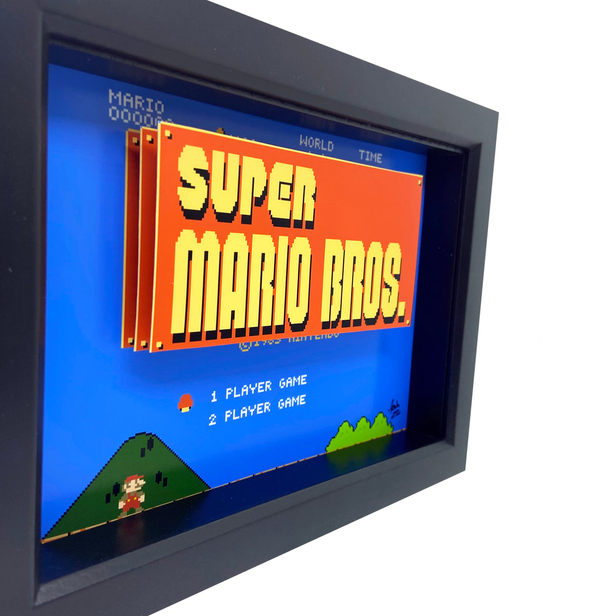 Super Mario Bros Title Screen 3D Art – PopsicArt