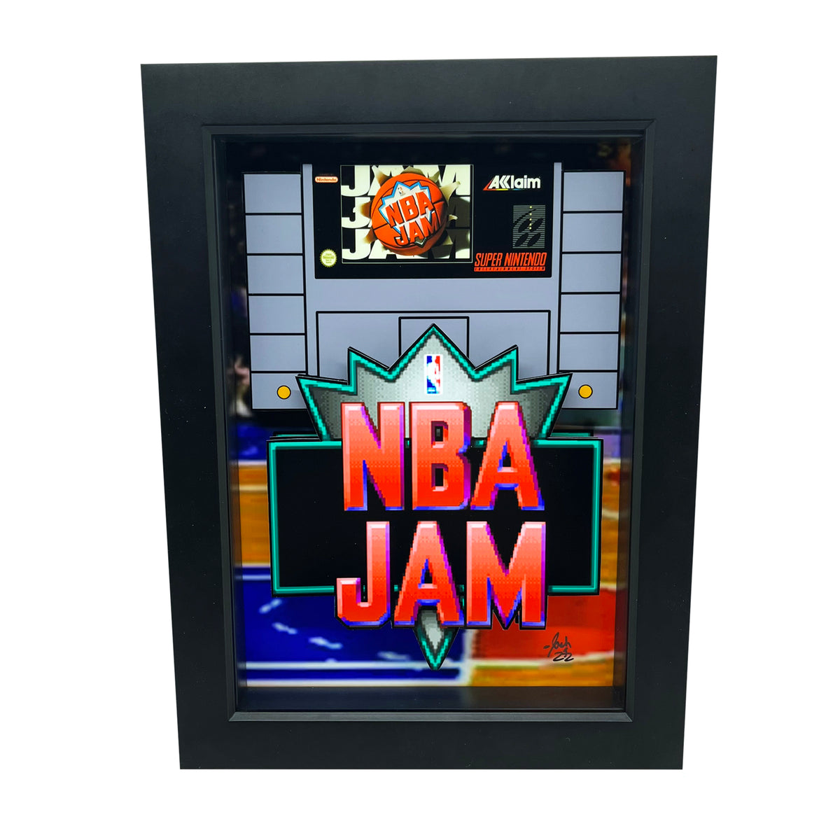 NBA Jam SNES 3D Art - Boomshakalaka 16-Bit | Framed – PopsicArt